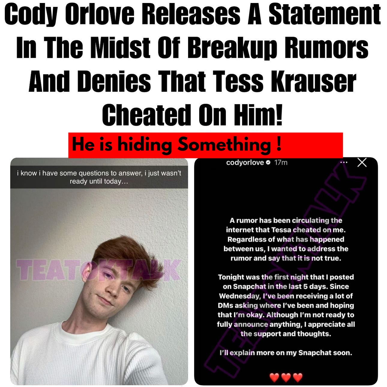 Cody Orlove Sets the Record Straight: Tess Krauser Did Not Cheat in ...